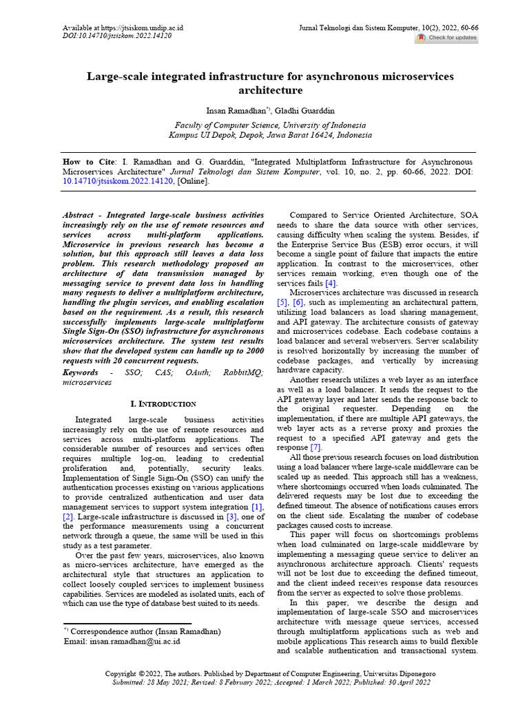 Large Scale Integrated Infrastructure for Asynchronous Microservices ...