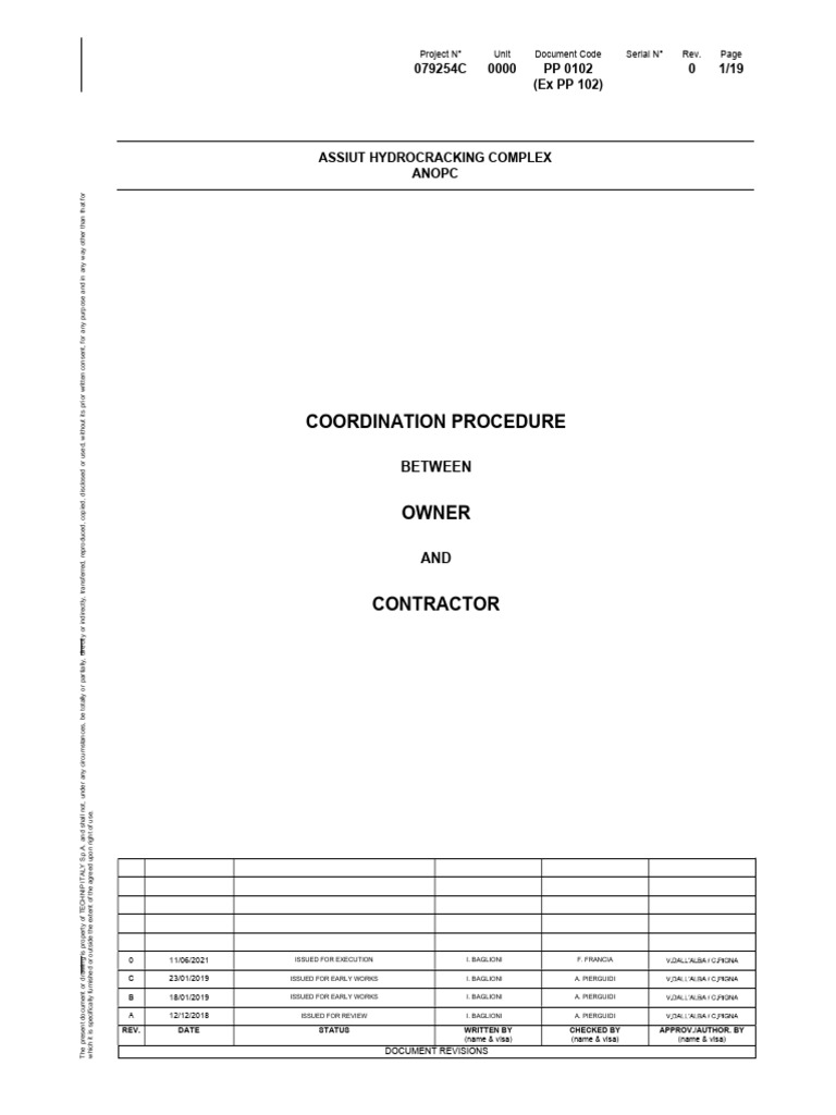 Assiut Hydrocracking Project Coordination | PDF