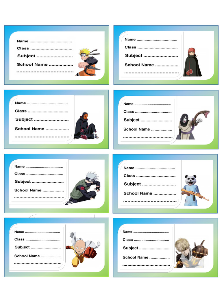 Customized Label (Anime) | PDF