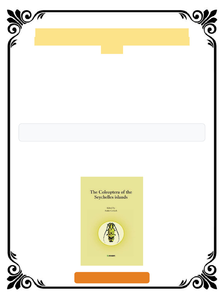 Coleoptera of the Seychelles Islands Faunistica Justin Gerlach ebook ...
