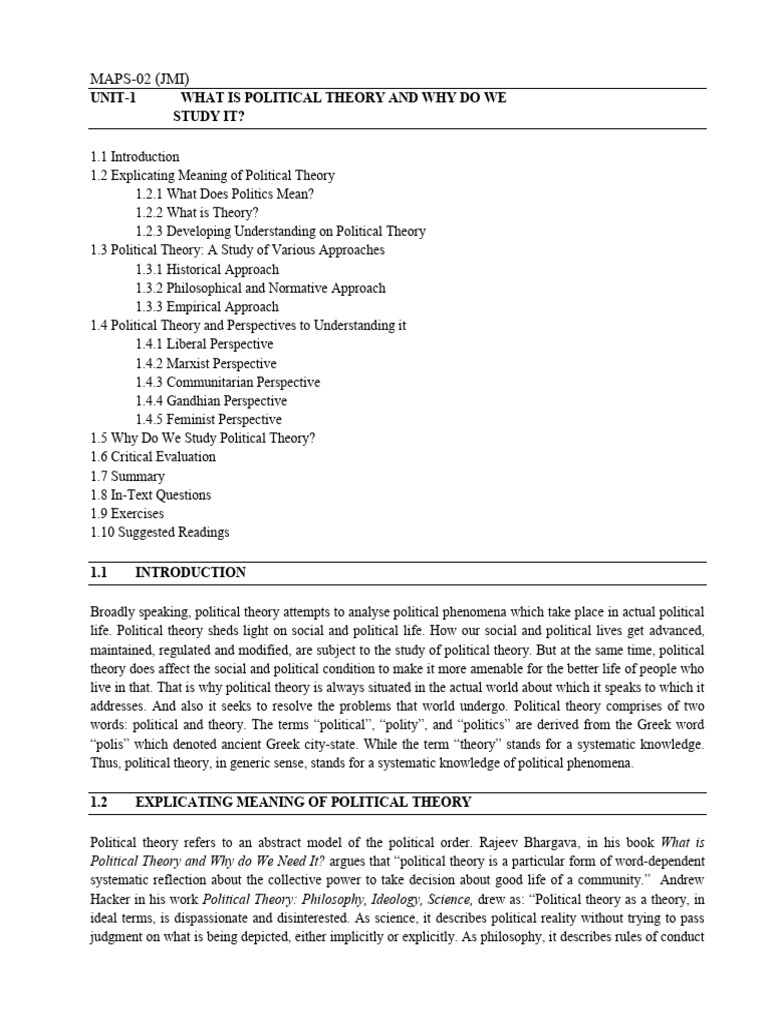 Understanding Political Theory Basics | PDF | Theory | Political Philosophy