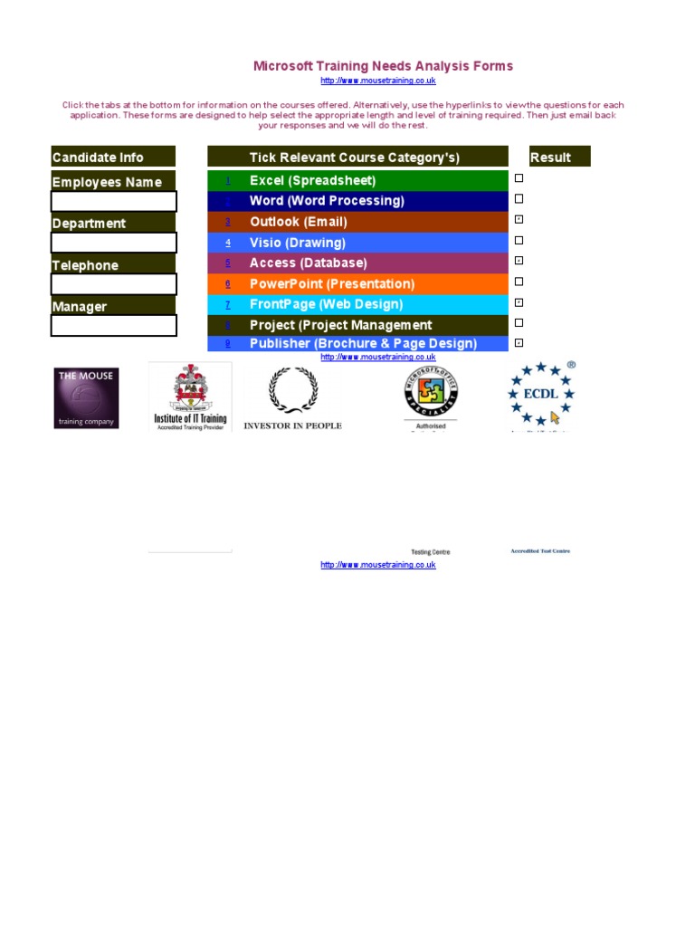 All Office TNA | PDF | Spreadsheet | Microsoft Excel