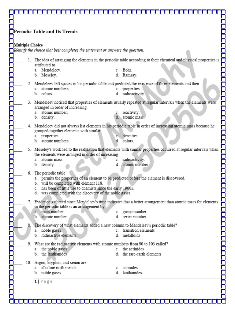 Periodic Table and Trends | PDF | Periodic Table | Ion