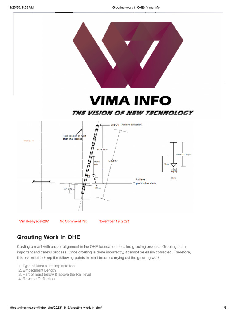 Grouting Guidelines for OHE Mast Alignment | PDF