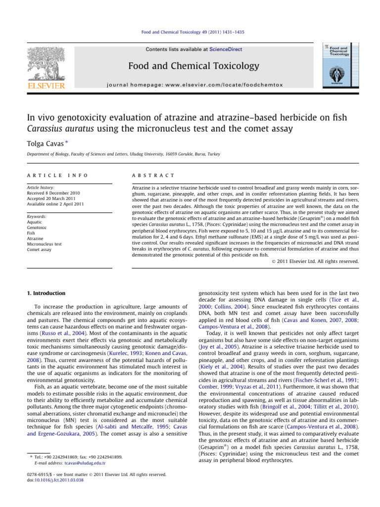 2011-In Vivo Genotoxicity Evaluation of Atrazine and Atrazine-Based ...
