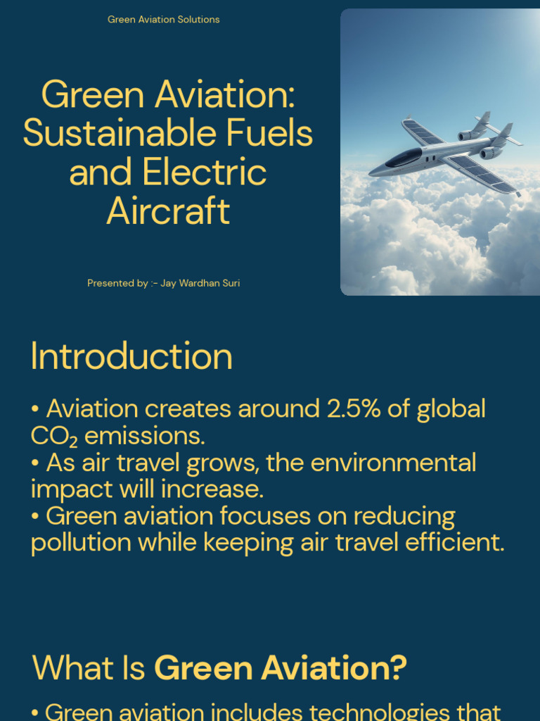Green Aviation: Sustainable Fuels & Electric Aircraft | PDF | Aviation ...