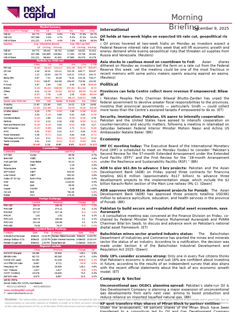 Morning Briefing 6 | PDF | Liquefied Natural Gas | Natural Gas