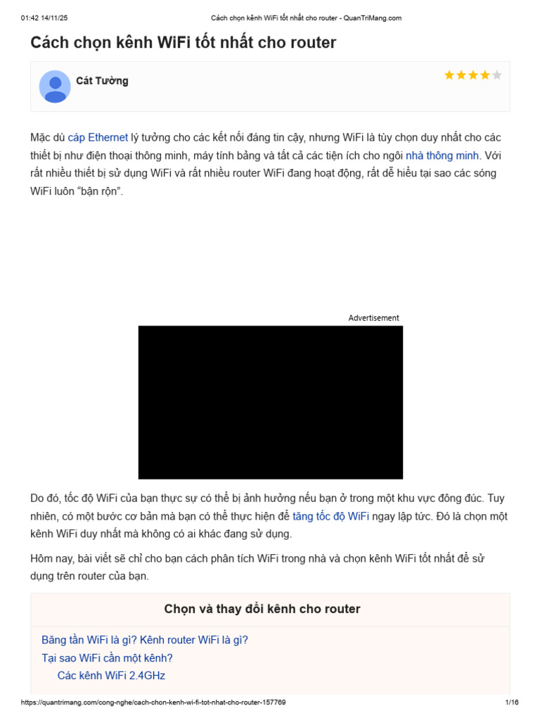 Cách Chọn Kênh WiFi Tốt Nhất Cho Router - QuanTriMang.com | PDF