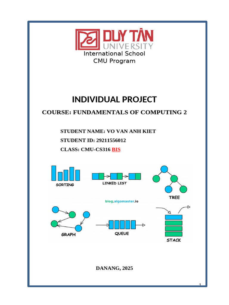 Vovananhkiet Individual Project | PDF | Queue (Abstract Data Type ...