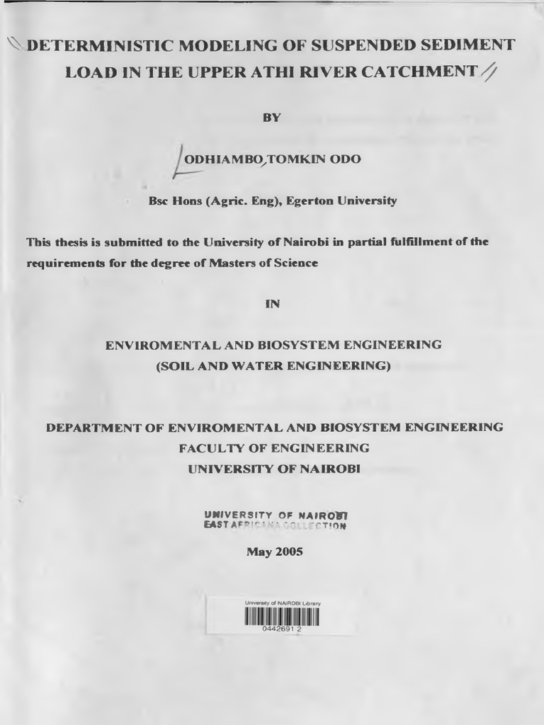 Odhiambo_Deterministic Modeling of Suspended Sediment Load in the Upper ...