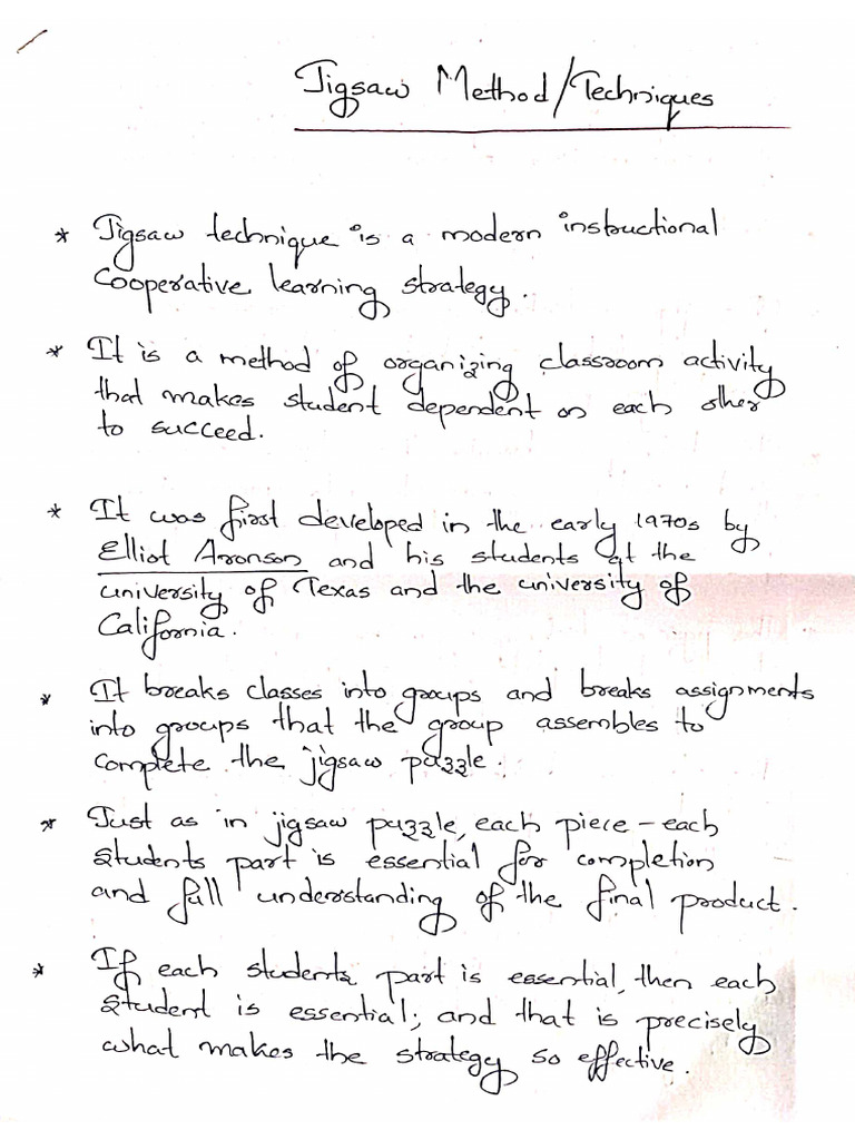 Jigsaw Method -Techniques | PDF
