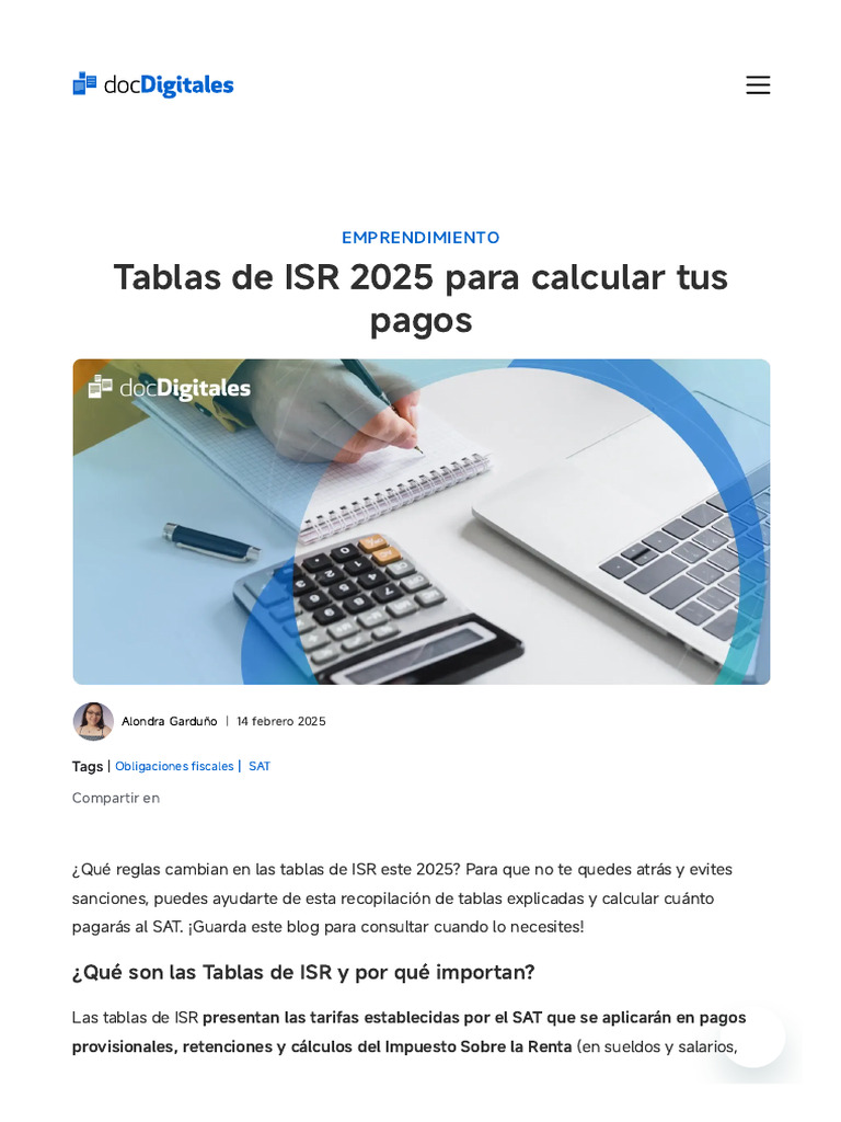 Tablas ISR 2025: Cálculo de Pagos | PDF | Impuesto sobre la renta ...
