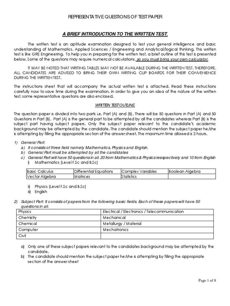Sample Paper For Ms Engineers and Scientists | PDF