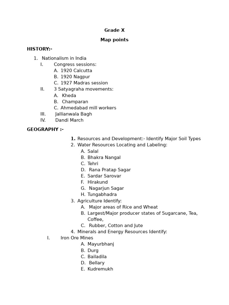 Map Points Grade X 20251204092627 | PDF