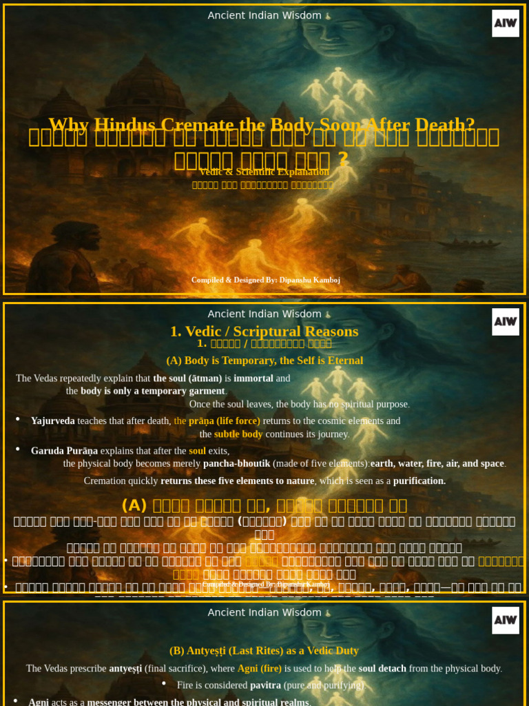 Why Hindus Cremate The Body Soon After Death | PDF