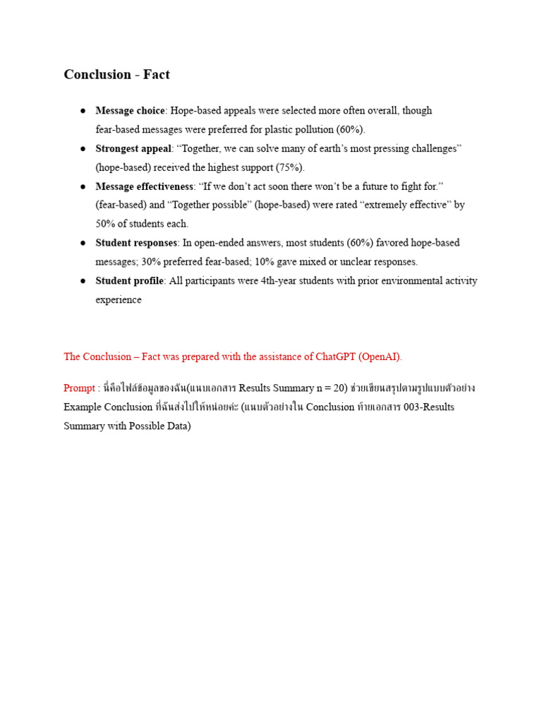 Results Summary - Fact & Analytical Conclusion | PDF | Natural ...