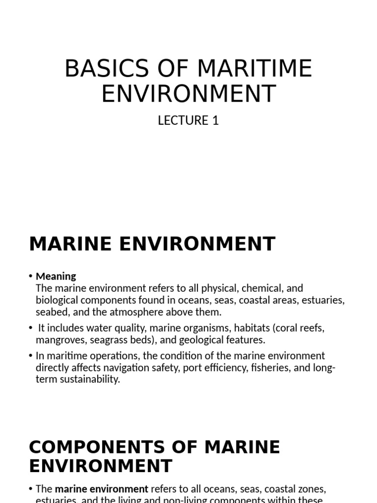 Lecture 1 Basics of Maritime Environment | PDF | Sea | Coast