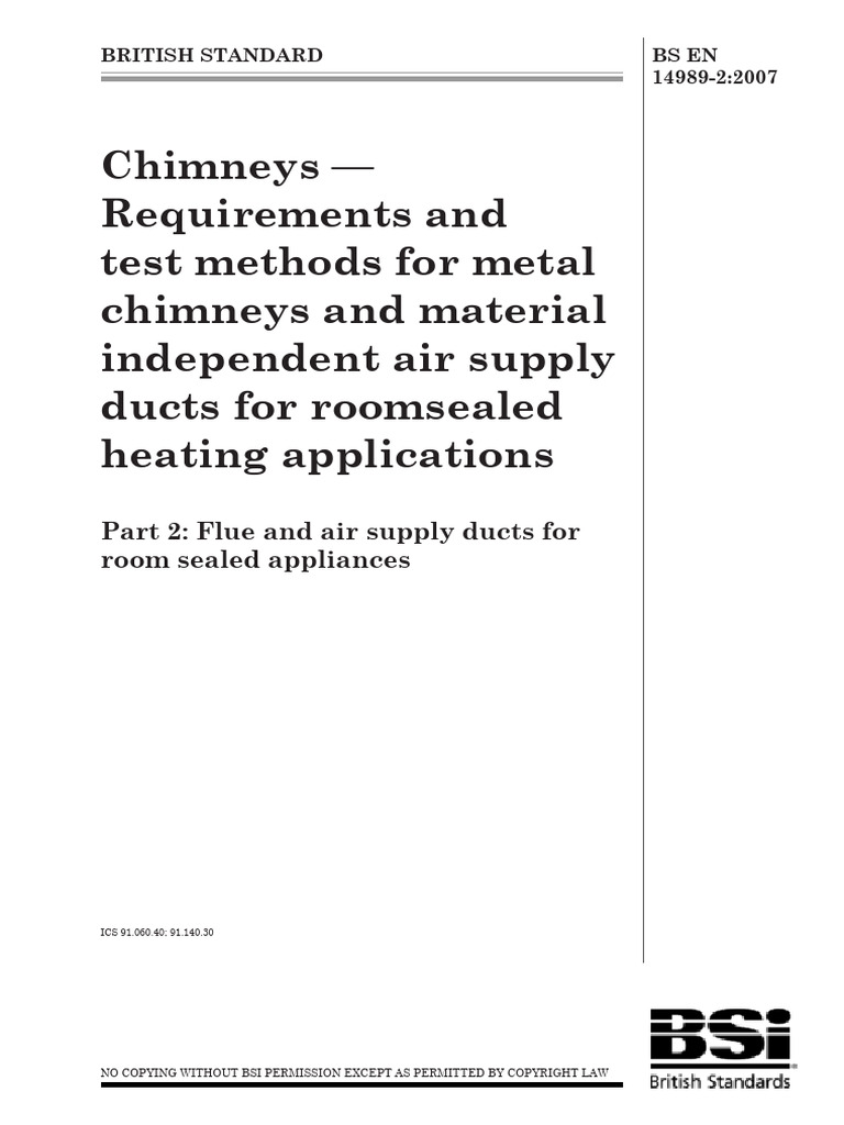 BS EN 14989-2-2007 (2008) | PDF | Chimney | Duct (Flow)