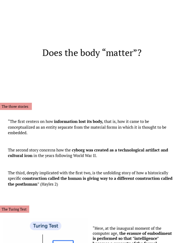 The Body and Posthuman Identity | PDF | Neuroscience | Cognition