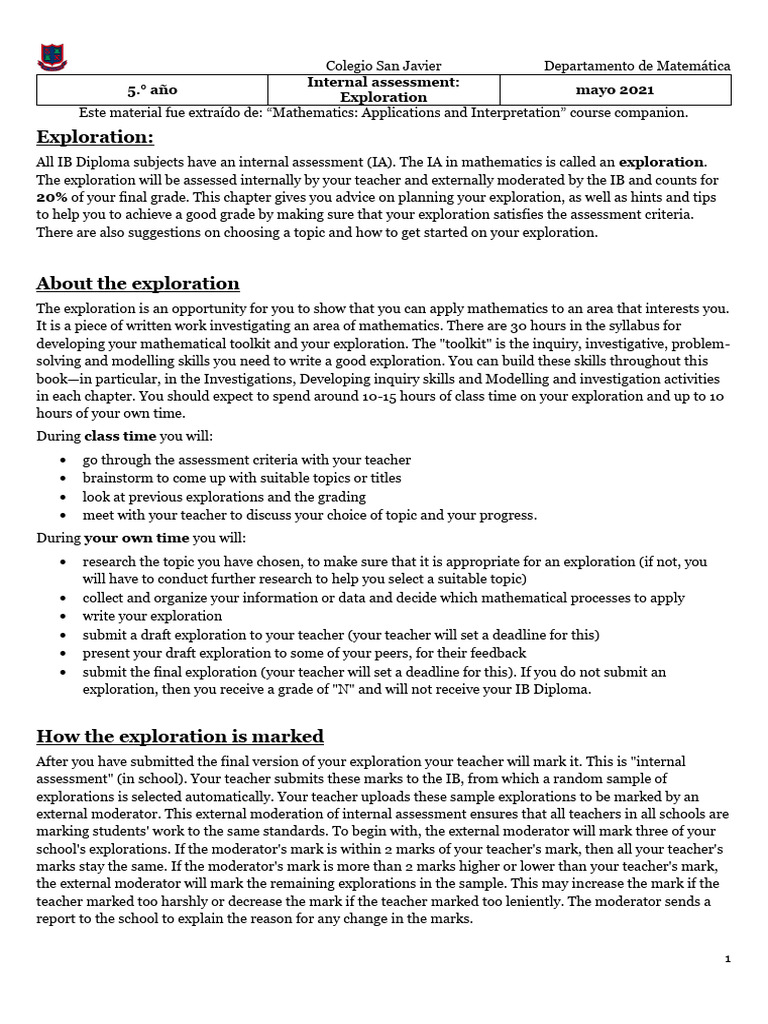 Internal Assessment - Mathematical Exploration | PDF | Mathematics | Chart