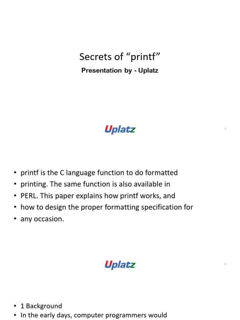 Mastering printf in C and Perl | PDF | Arithmetic | Software Engineering