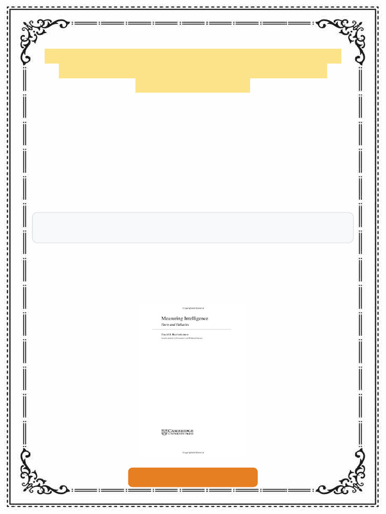 Measuring Intelligence Facts and Fallacies 1st Edition David J ...