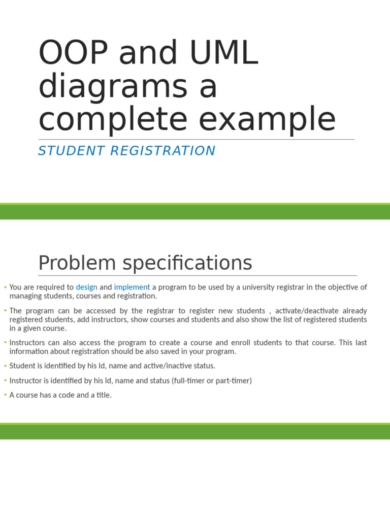 CENG325_7_UML+OOP - student registration example | PDF | Class ...
