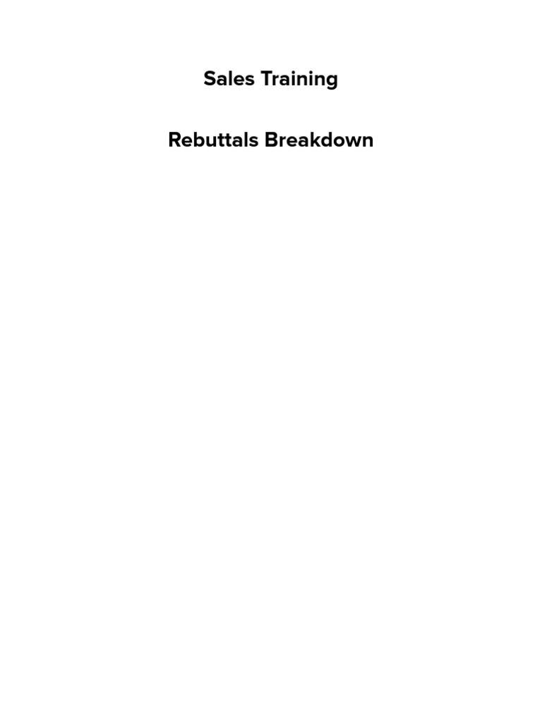 Sales Floor Rebuttal Training Manual - Docx (2) - 1 | PDF | Sales