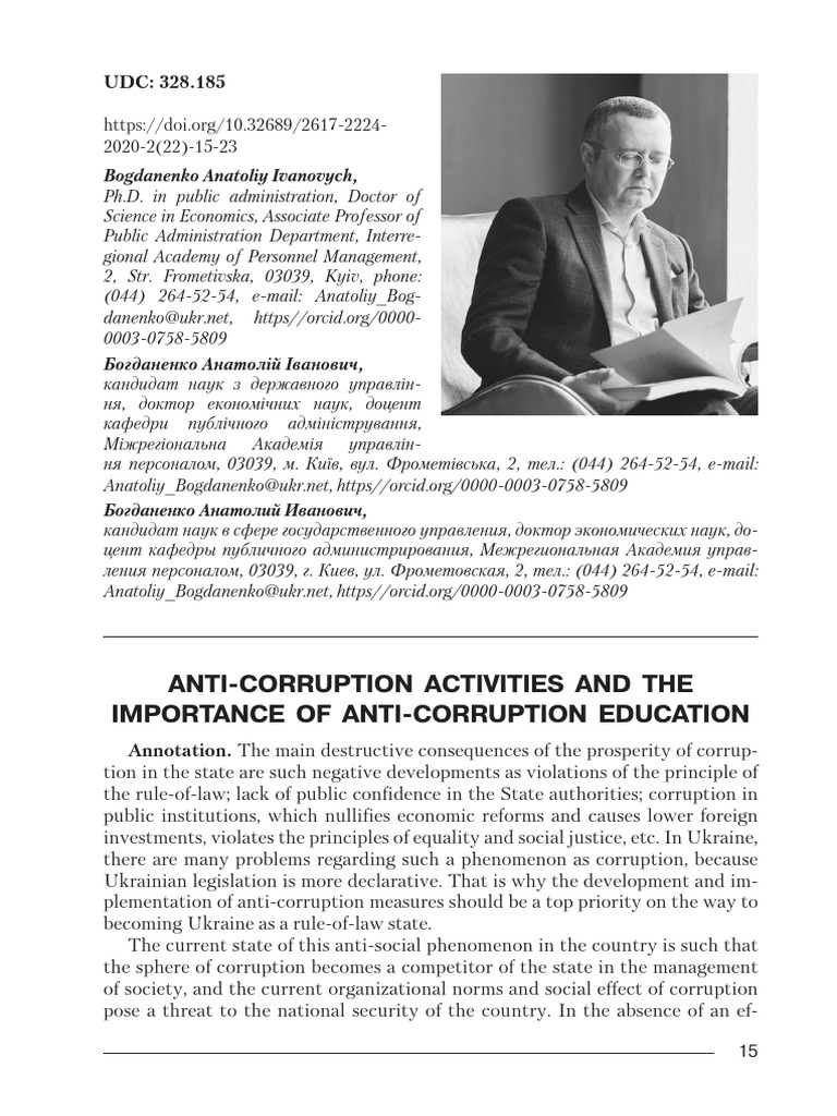 Anti Corruption Activities and The Importance of Anti Corruption ...