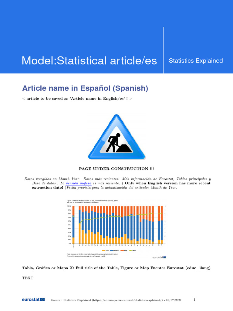 Model:Statistical Article/es: Article Name in Español (Spanish) | PDF ...