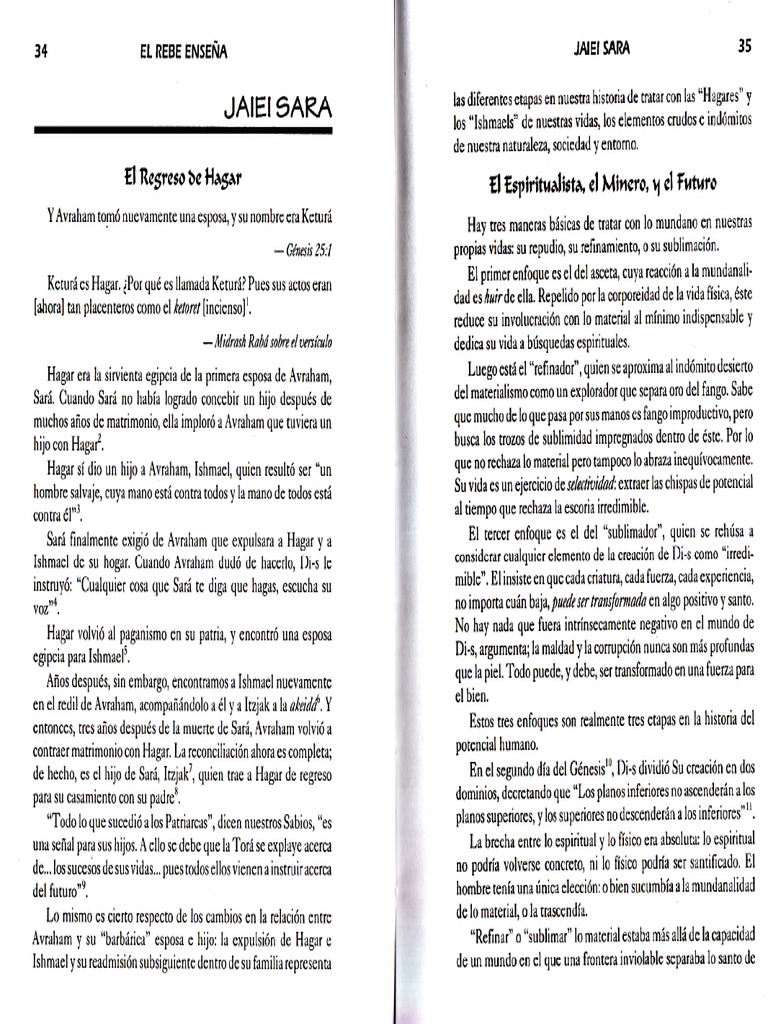 El Rebe Enseña - Jaiei Sarah | PDF