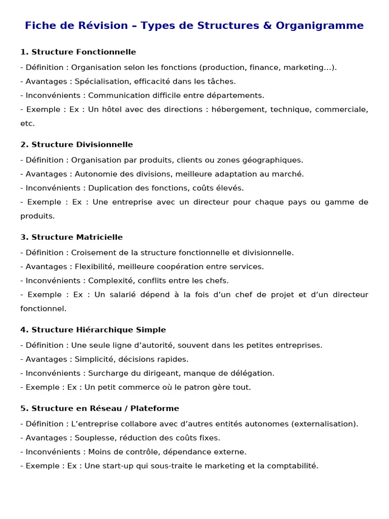 Types de Structures Organisationnelles | PDF