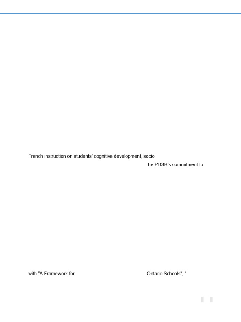 Peel DSB French Language Policy | PDF | Learning | Curriculum