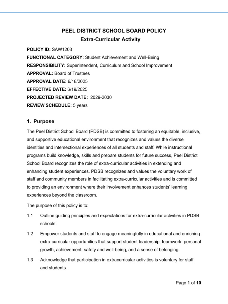 SAW1203 Extra Curricular Activity | PDF | Volunteering | Curriculum