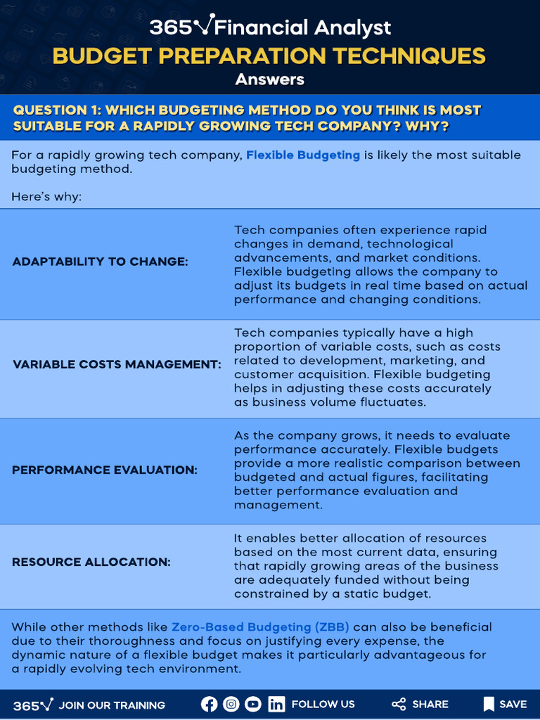 Budgeting Techniques - Answers To The Exercise | PDF | Budget | Business