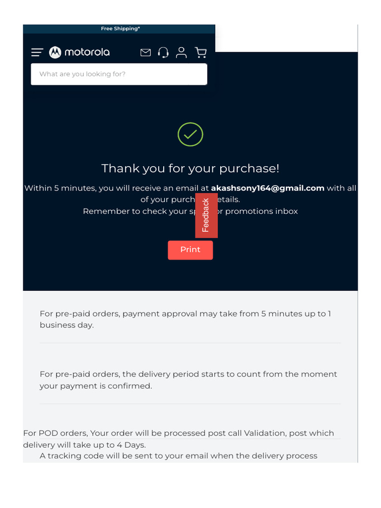 Order Placed | PDF