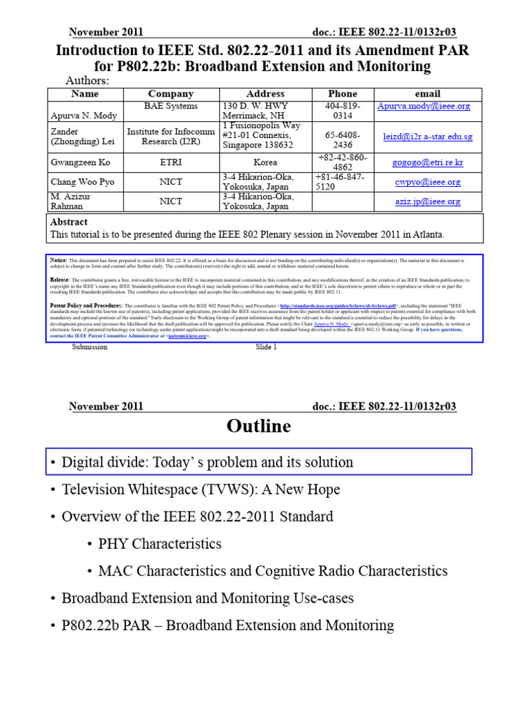 IEEE80222 Standards for Electronics Guidelines | PDF | Ultra High ...