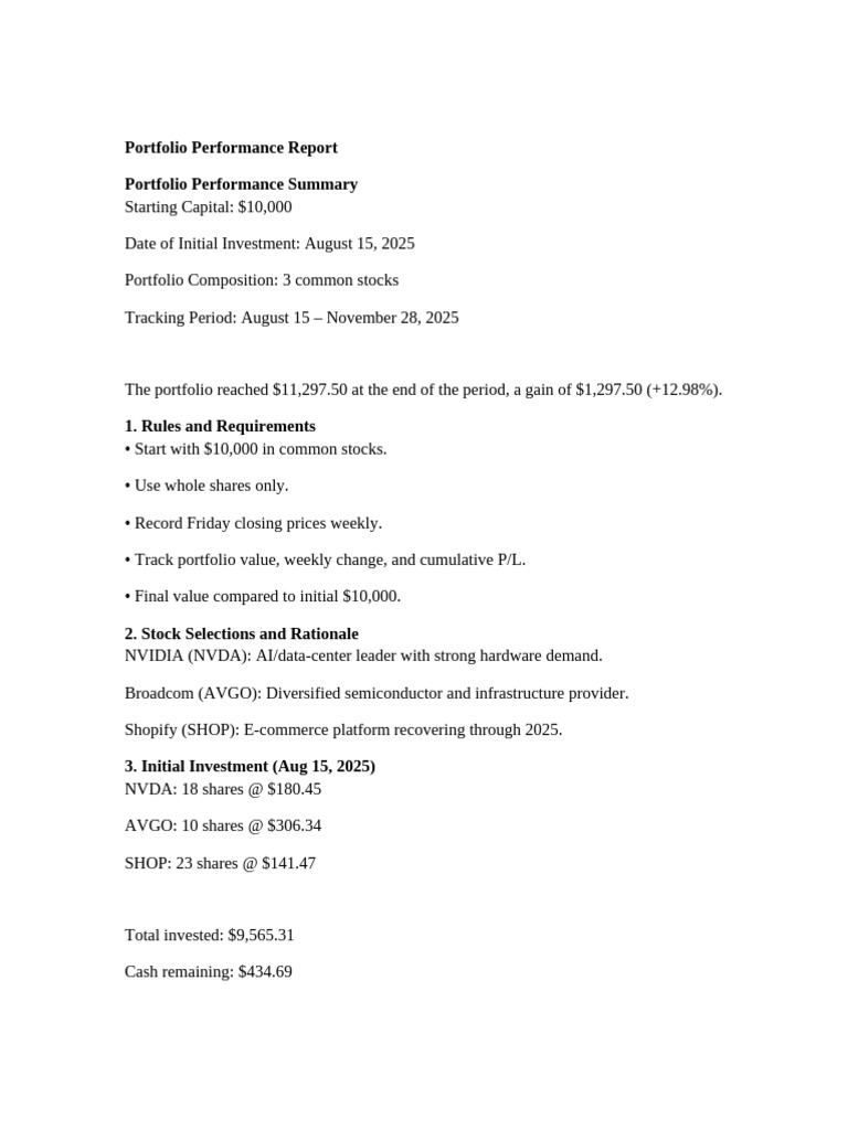 2025 Portfolio Performance Summary | PDF | Private Sector | Companies