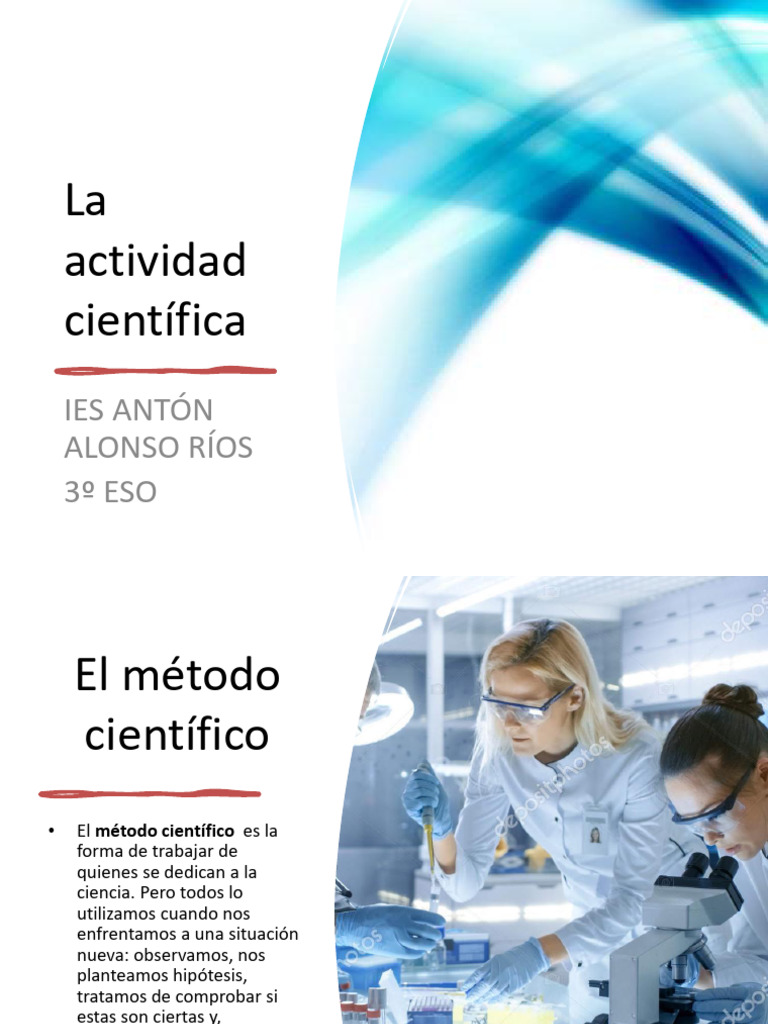 La Actividad Científica PRESENTACIÓN | PDF | Hipótesis | Método científico