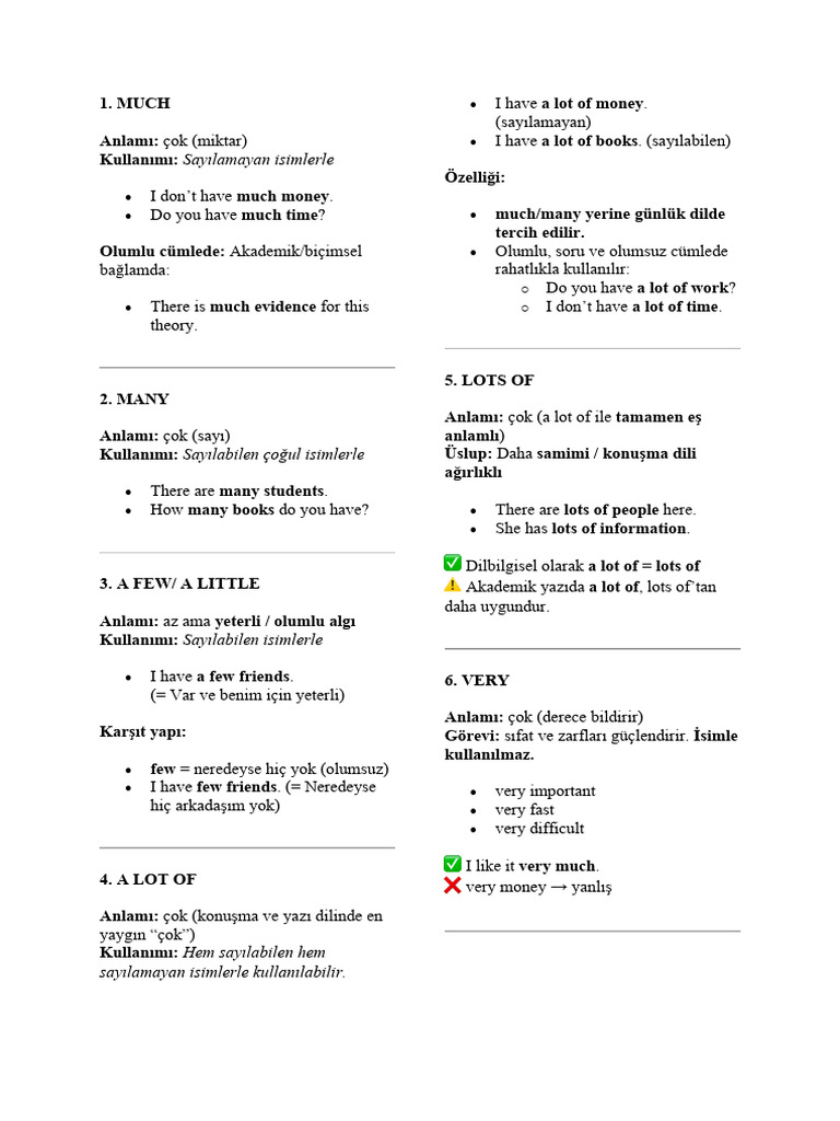 A1 Konu Miktar | PDF