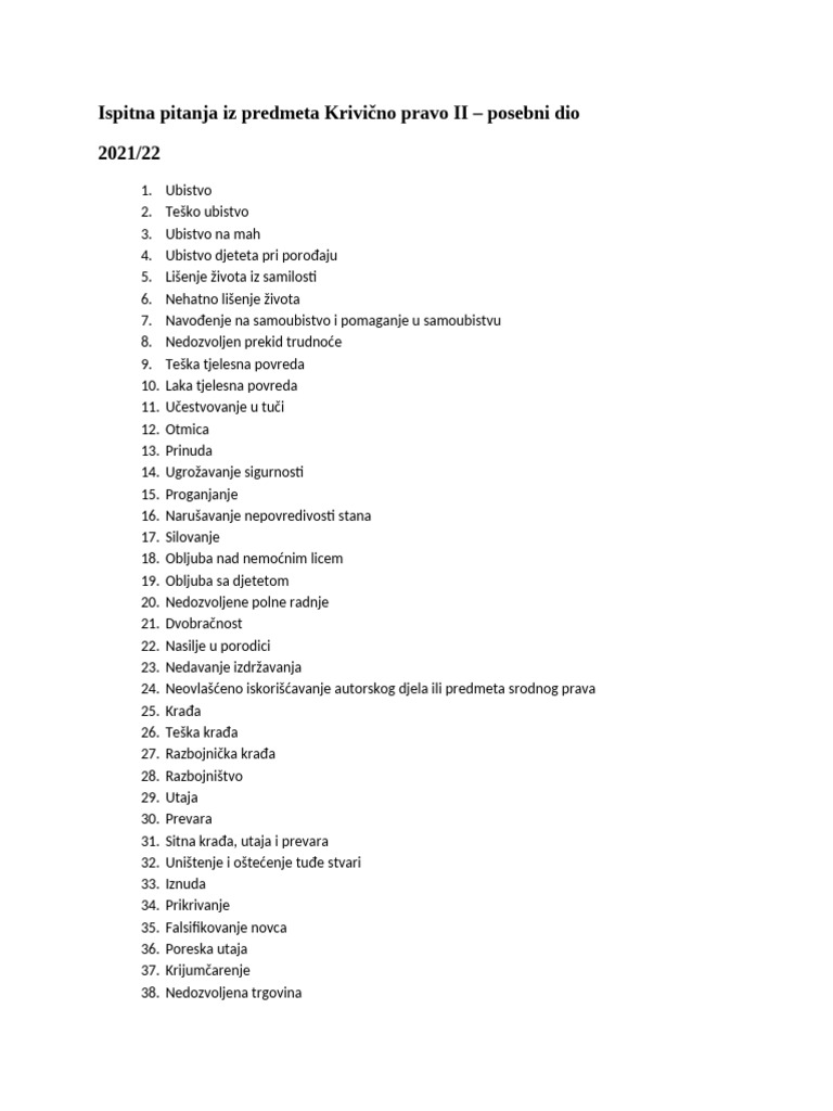 Ispitna Pitanja, KP II, 2024 | PDF
