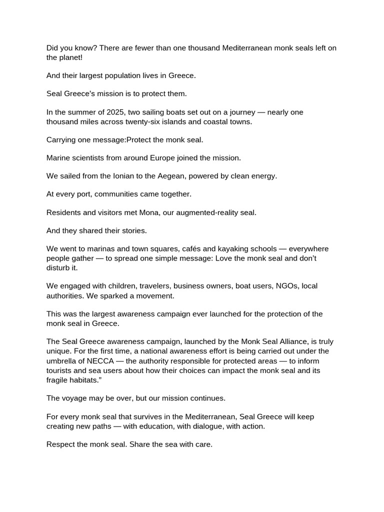 Seal Greece_voice Over | PDF