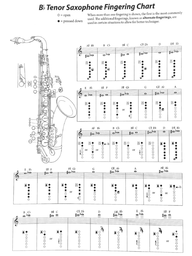 Tenor Sax Fingering Chart | PDF