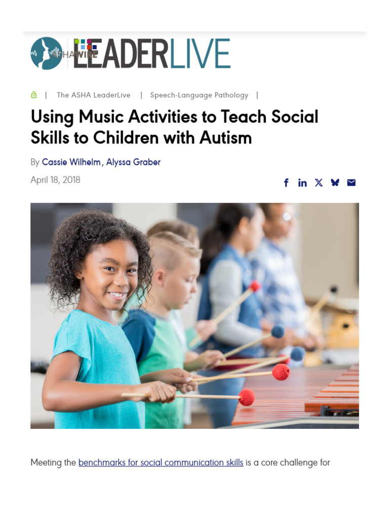 Using Music Activities to Teach Social Skills to Children with Autism ...
