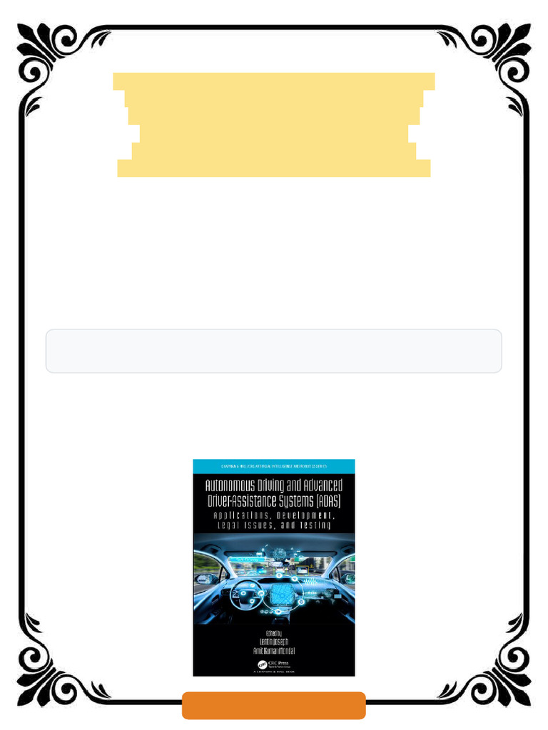 Autonomous Driving and Advanced Driver-Assistance Systems (ADAS ...