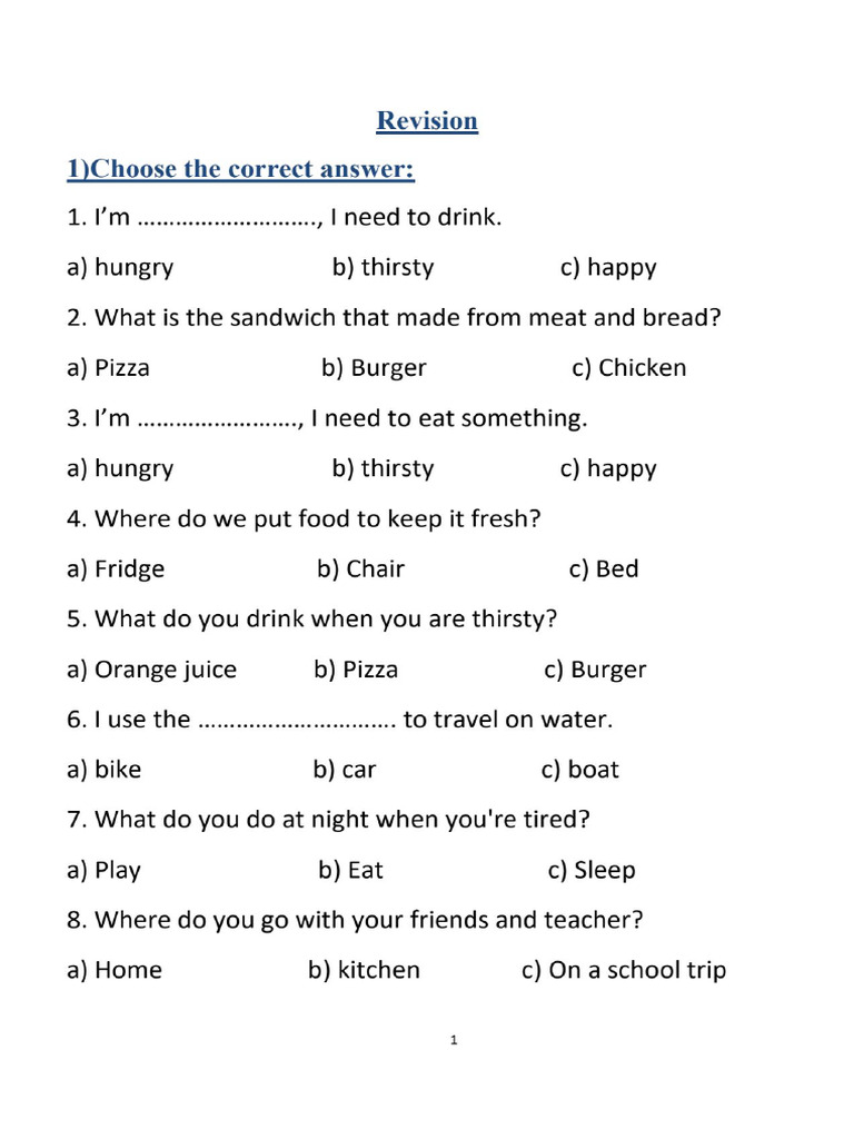 Revision Sheet October | PDF