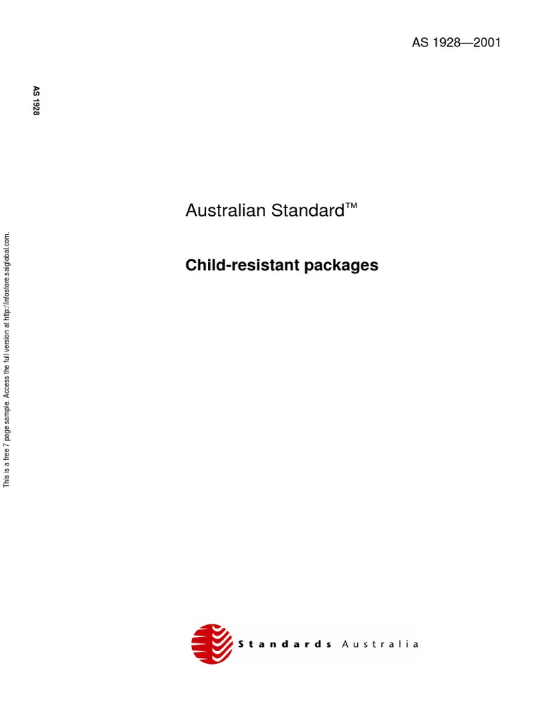 As 1928-2001 Child-Resistant Packages | PDF | Packaging And Labeling ...