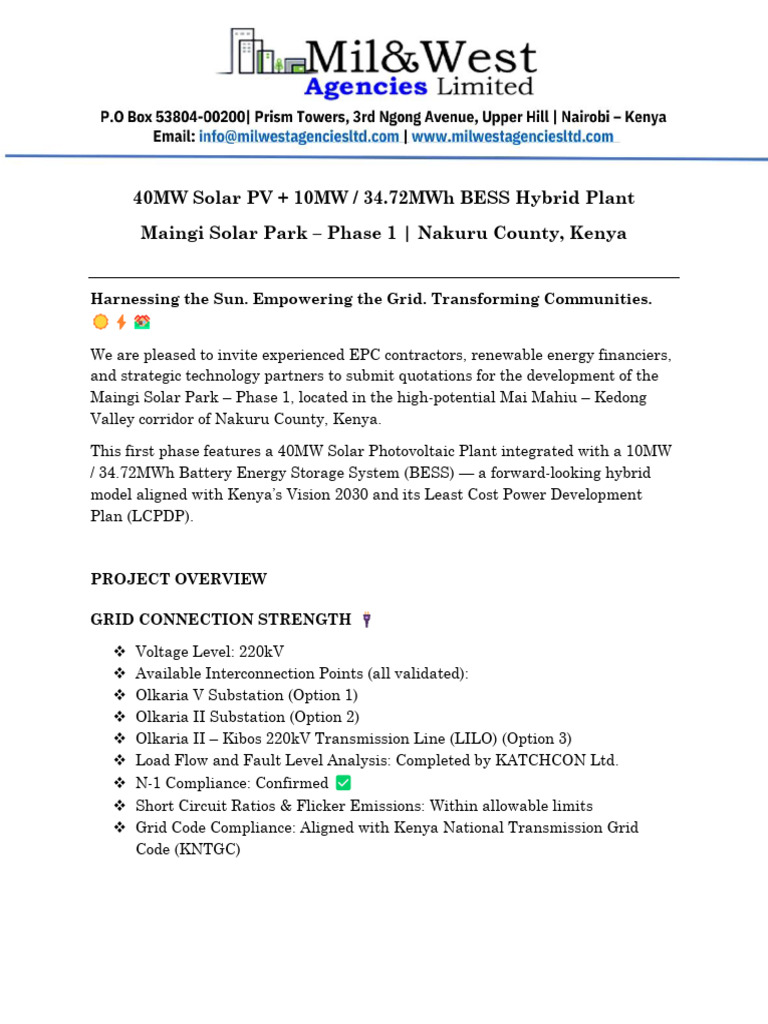 Maingi Solar Project Teaser-2 | PDF | Electrical Grid | Solar Power