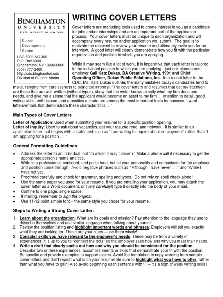 Cover Letter | PDF | Résumé | Proofreading