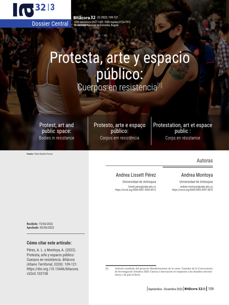 Protesta Arte y Espacio Publico Cuerpos en Resiste | PDF | Arte de ...